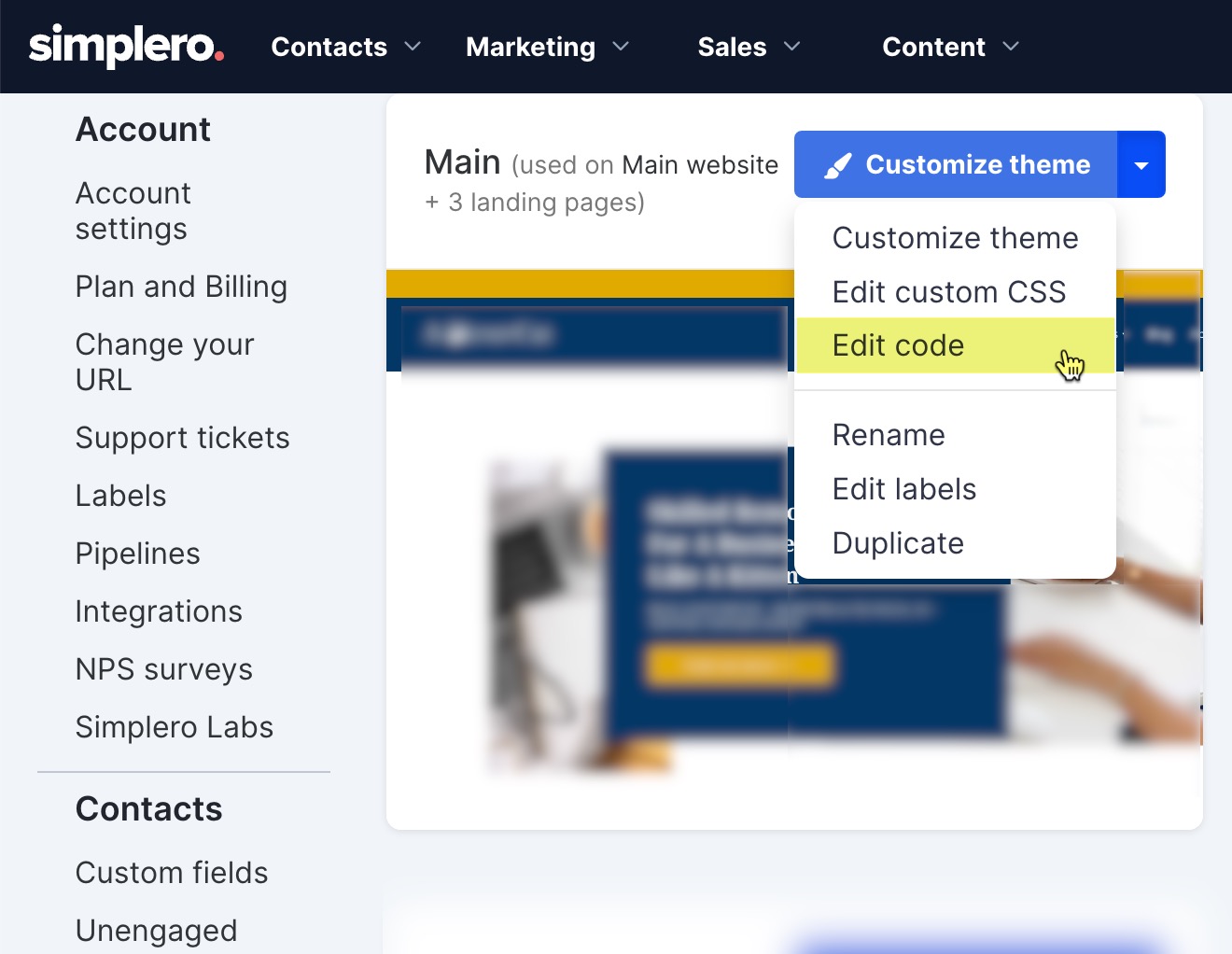 Installing Shareaholic on Simplero – Shareaholic Helpdesk