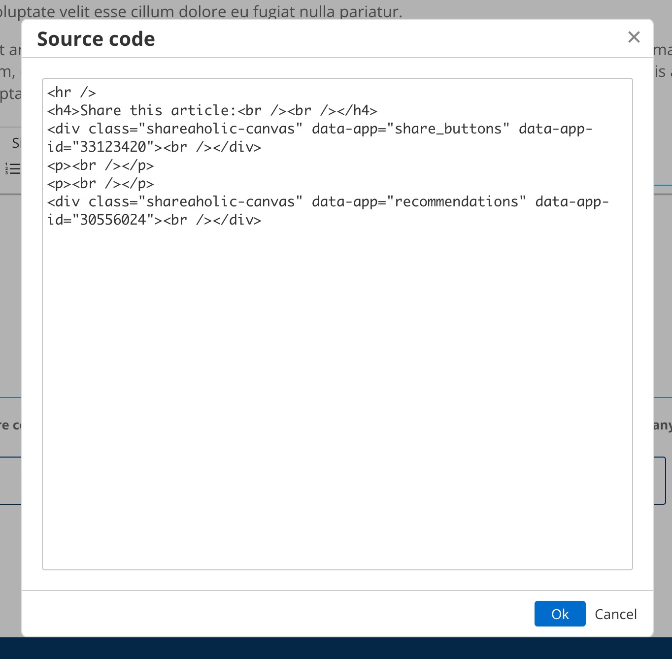 Installing Shareaholic on Simplero – Shareaholic Helpdesk