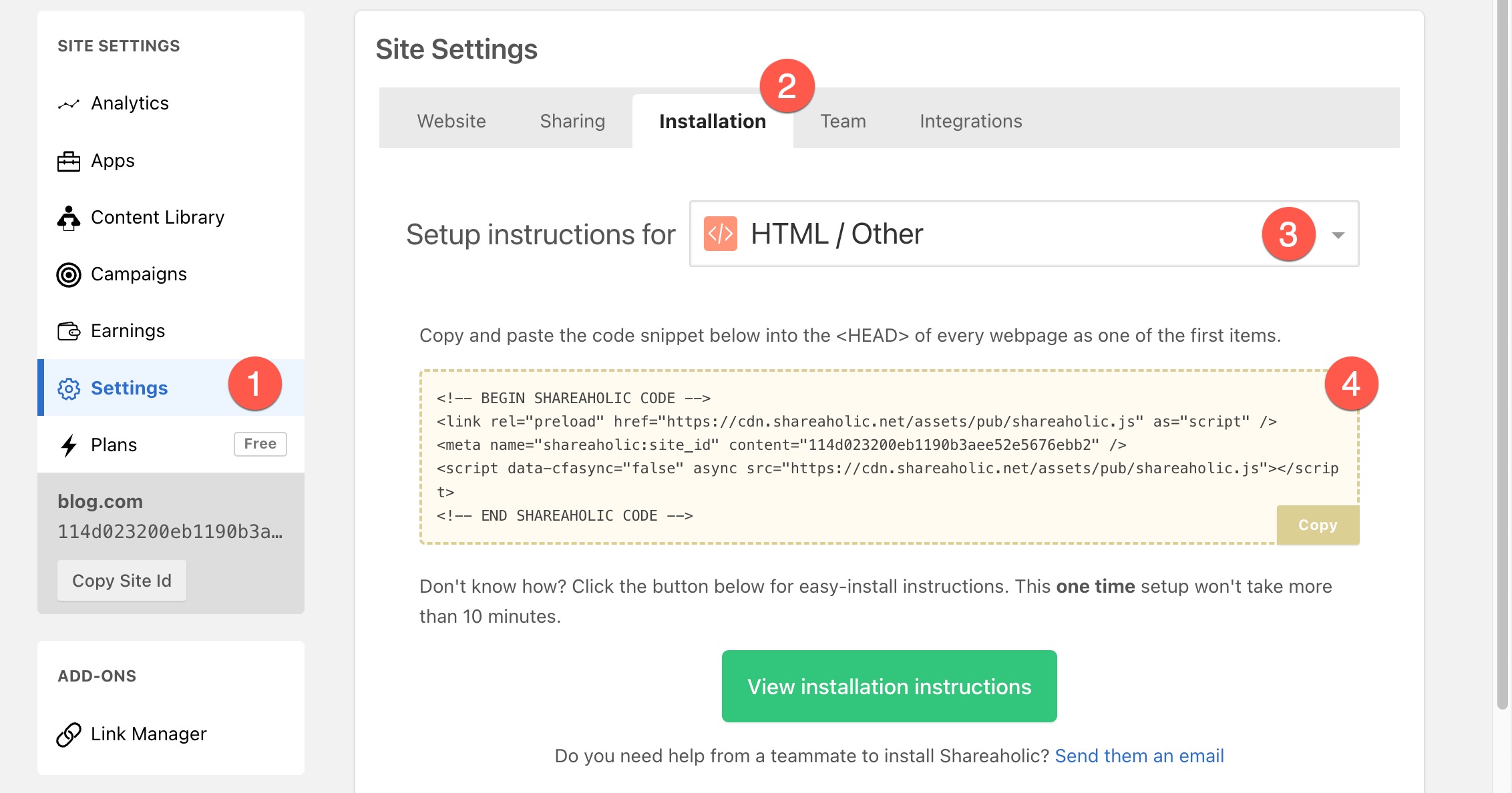Installing Shareaholic on any website with HTML – Shareaholic Helpdesk